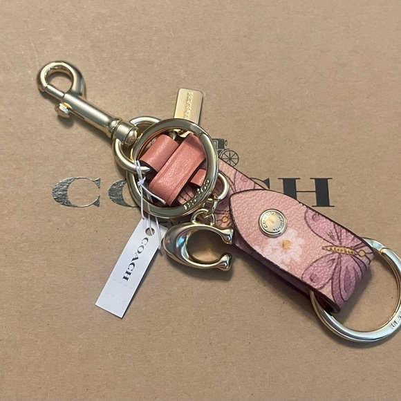 Coach | Accessories | Coach Pink Butterfly Trigger Keychain Fob Bag ...